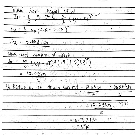 [solved] Note Drain Current Formula For Velocity Saturation Is As Shown Course Hero