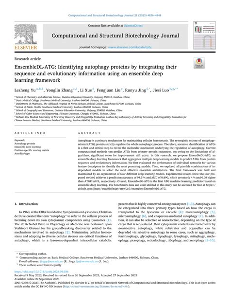 Pdf Ensembledl Atg Identifying Autophagy Proteins By Integrating Their Sequence And