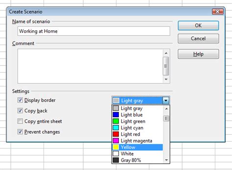 Training Tips And Ideas Using Scenarios In Openoffice Calc Spreadsheets To