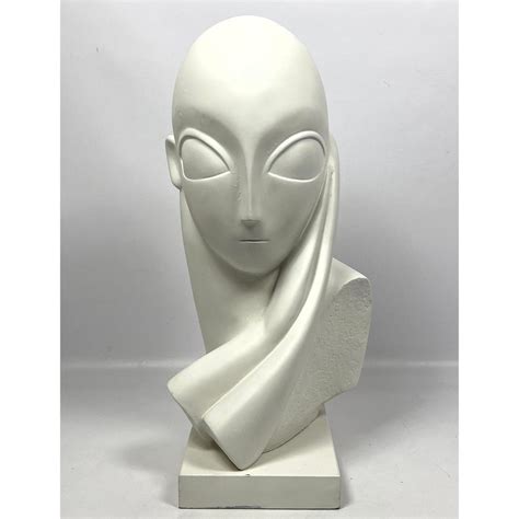 1960s Vintage Brancusi Inspired Portrait Bust Sculpture Mlle Pogany Signed And Dated 1961