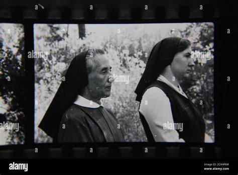 Fine 1970s Vintage Black And White Photography Of Two Nuns Attending