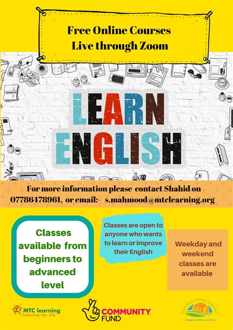 English Support Classes Mtc Learning