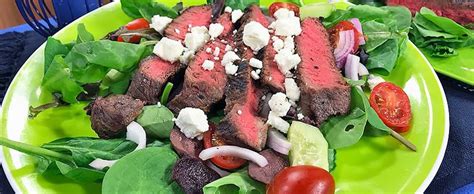 Grilled Flat Iron Steak Greek Salad Kansas Farm Food