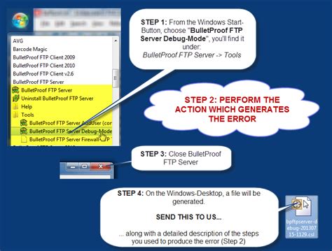 HOWTO Enable Debug Mode BulletProof FTP Server