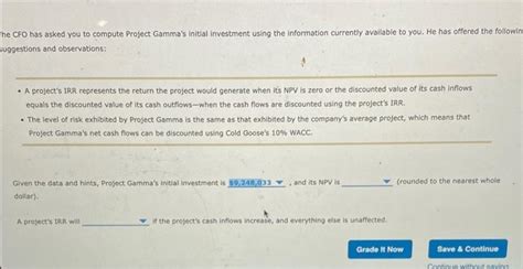 [solved] 5 understanding the irr and npv the net present