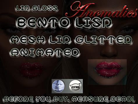 second life marketplace demoanomalies bento lisp mesh lip glitter