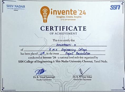 ragapreeti d on linkedin projectpresentation runnerup ssncollege