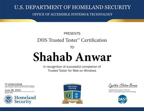 Dhs Trustedtester Certificationcomplete Accessibility Usability