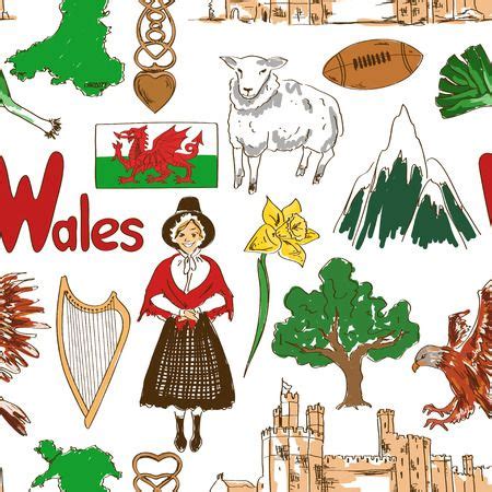 Wales Symbols In Heart Shape Concept Stock Vector Illustration Of