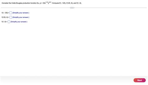 Solved Consider The Cobb Douglas Production Function