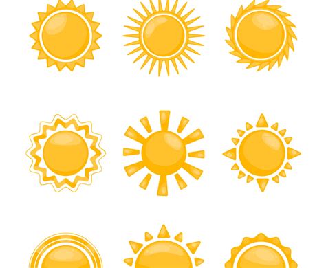 Glowing Sun Icon Set