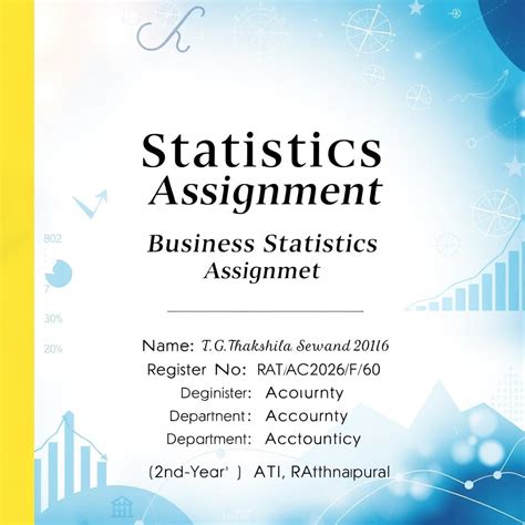 Professional Business Statistics Cover Page Design