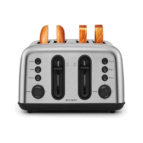 Buydeem Dt440 4 Slice Metal Toaster Stainless Steel Toaster With Extra