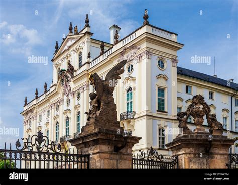 The Rococo Front Facade Of The Archbishops Palace Taken From The First