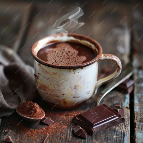 Premium Photo Steaming Hot Chocolate Cup On The Table Warm Choco