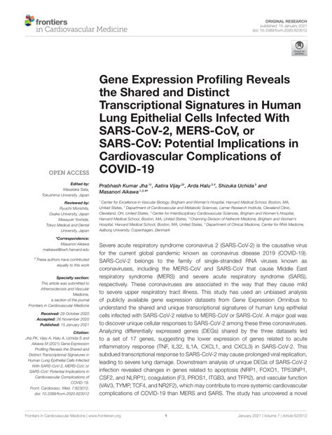 Pdf Gene Expression Profiling Reveals The Shared And Distinct Transcriptional Signatures In