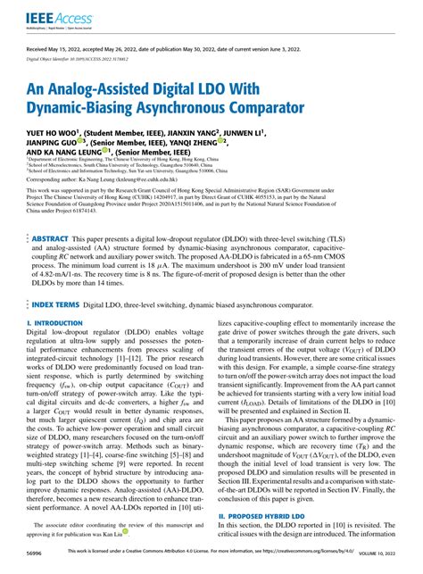 Pdf An Analog Assisted Digital Ldo With Dynamic Biasing Asynchronous