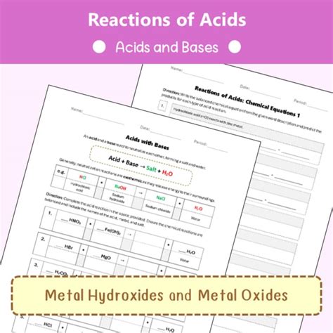Acids And Bases Metals And Metal Carbonates Neutralization Reactions