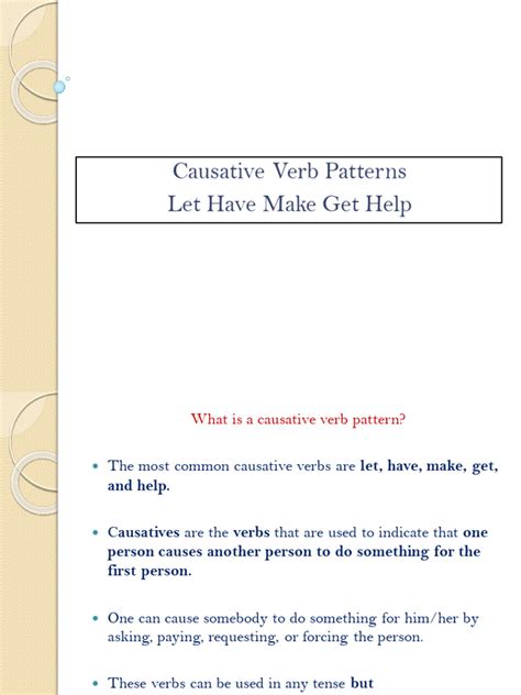 Pet Week 30 1 Causative Verb Patterns Pdf