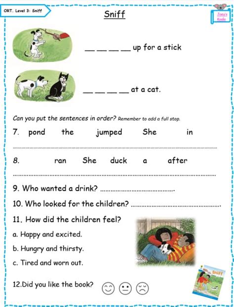 30 Super Worksheets For Ort Stage 2 And 3 Oxford Reading Tree By Joey