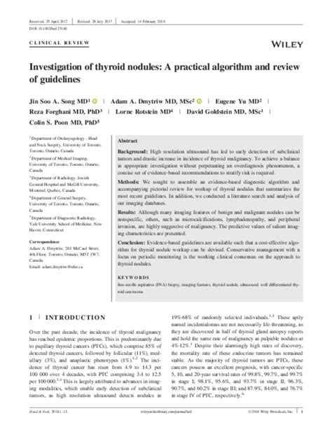 Pdf Investigation Of Thyroid Nodules A Practical Algorithm And