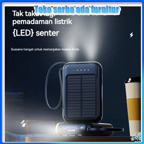 Jual Cod Mah Powerbank Power Bank Solar Cell Tenaga Surya Portable Led Shopee Indonesia