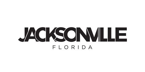 Jacksonville Florida Usa Typography Slogan Design America Logo With