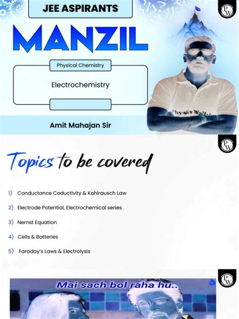 Electrochemistry Class Notes One Shot Manzil Jee 2024 Pdf
