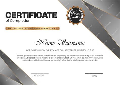 Premium Vector Modern Style Certificate Design Template Vector