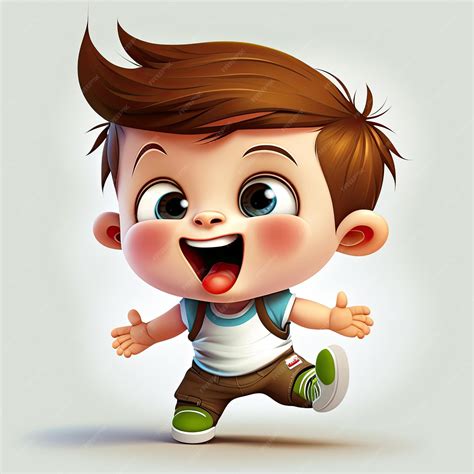 Premium Photo Small Boy On Colorful Background Funny Cartoon