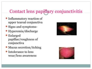 Frequently Encountered Complications Of Rgp Contact Lenses Ppt