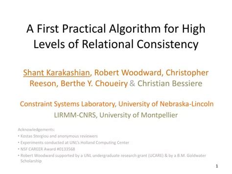 Ppt A First Practical Algorithm For High Levels Of Relational Consistency Powerpoint