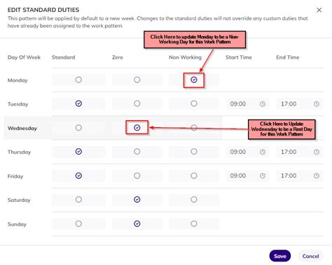 creating adding and editing duties within a work pattern lantum