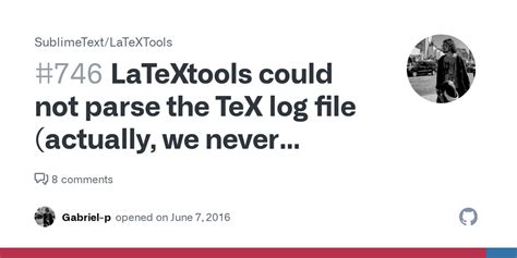 Latextools Could Not Parse The Tex Log File Actually We Never Should Have Gotten Here · Issue