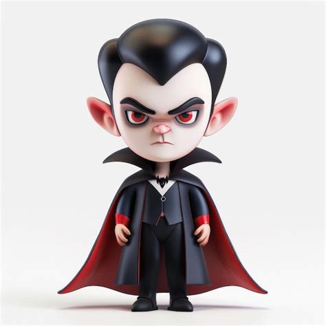 Premium Photo Dracula Doll With Red Eyes And Black Cape