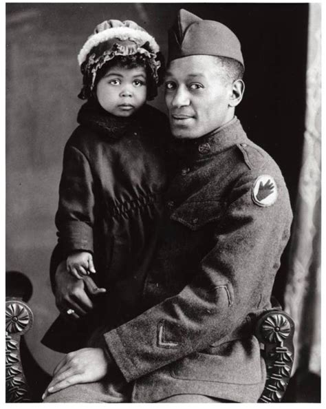 World War One Soldier And Daughter C 1918 The Red Hand Shoulder Patch