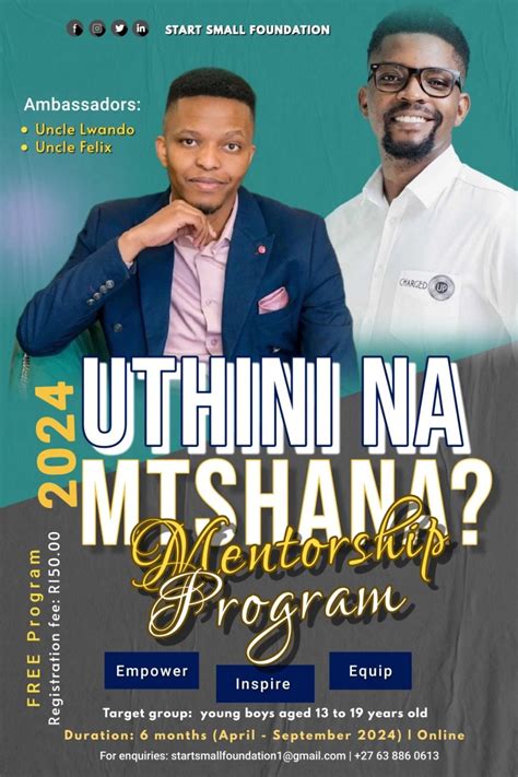Yolokazi Matika On Linkedin Uthini Na Mtshana Mentorship Program 2024 Join Our Free Six Month