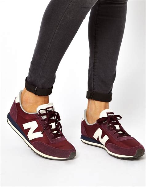 New Balance 410 Burgundy Suede And Mesh Trainers At Burgundy