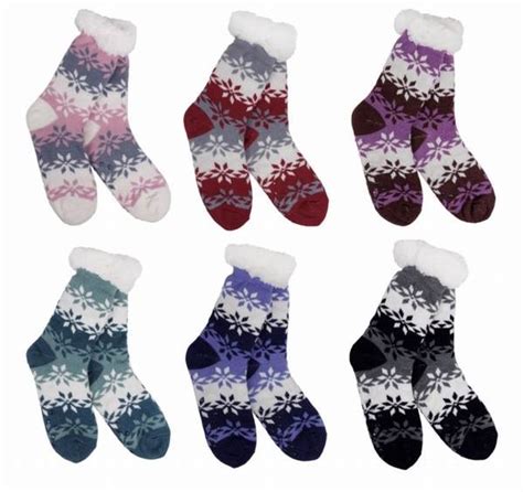 Frostine Snowflakes And Stripes Thermal Slipper Socks Item 322290