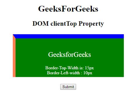HTML DOM ClientTop Property GeeksforGeeks HTML DOM ClientTop Property GeeksforGeeks