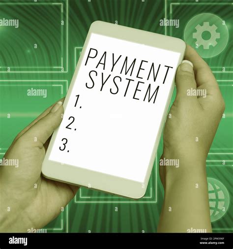 Conceptual Display Payment System Word For Different Transaction