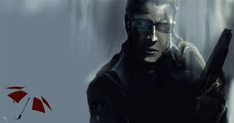 Albert Wesker Capcom Resident Evil Resident Evil 5 Blonde Hair Gun Male Focus Pun Red