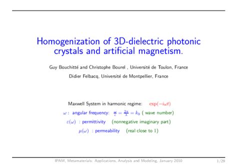 Pdf Homogenization Of 3d Dielectric Photonic Crystals And Artificial