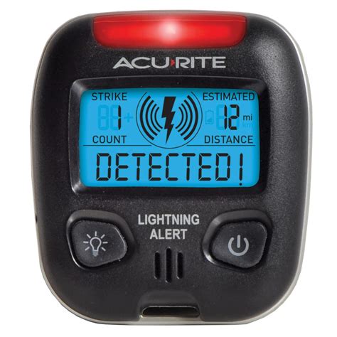 Acurite 02020 Portable Lightning Detector Black 2½l X 1w X