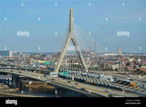 The Icon Leonard P Zakim Bunker Hill Memorial Bridge Seen From Above