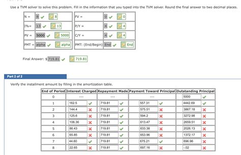 solved use a tvm solver to solve this problem fill in the