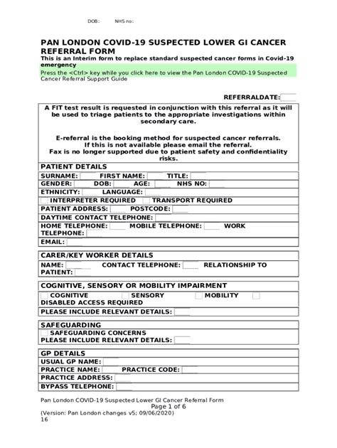 Suspected Lower Gi Cancer Referral Doc Template Pdffiller