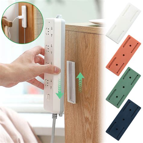 Adhesive Punch Free Socket Holder Double Sided Wall Adhesive Hook Plug