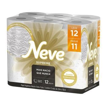 Papel Higiênico Neve Supreme Folha Tripla Leve 12 Pague 11 Neve Consumo Papel Higiênico