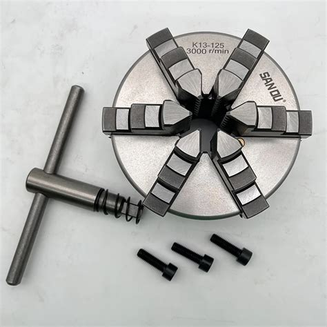 Sanou 브랜드 선반 척 셀프 센터링 스크롤 척 K13 125 척 턱 6 개 선반 기계용 턱 5 인치회전 바이스 Aliexpress